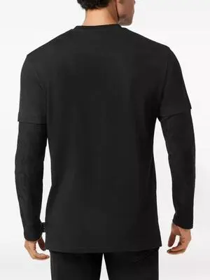 Philipp Plein Double-sleeved Logo-patch T-shirt - Black