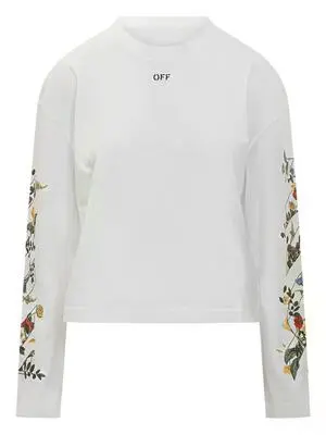 Off-white Crewneck Performance Tops For Women