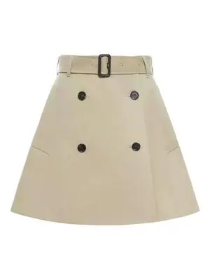 Burberry Belted Double-breasted Skirt