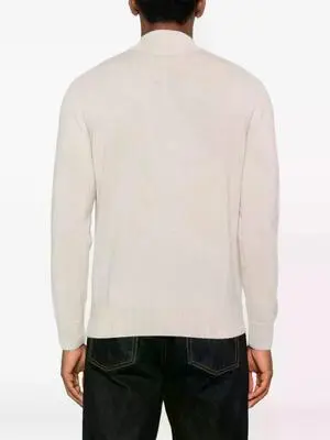 Eleventy High-neck Zip-up Cardigan - Neutrals