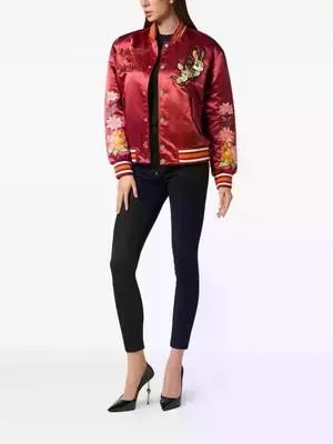 Philipp Plein Embroidered Satin Bomber Jacket