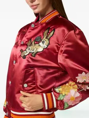 Philipp Plein Embroidered Satin Bomber Jacket