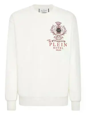 Philipp Plein Crest-embellished Sweatshirt - White