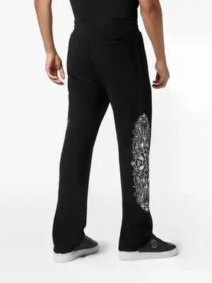 Philipp Plein Chrome-crest-embroidered Track Pants