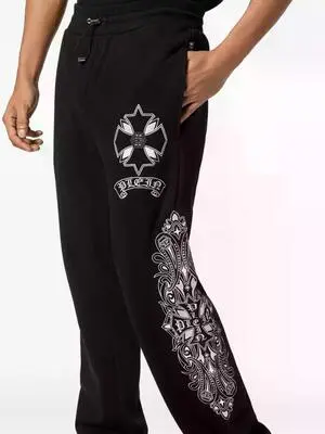 Philipp Plein Chrome-crest-embroidered Track Pants