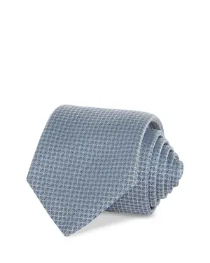 BOSS Classic Spiral Grid Neck Tie Light Pastel Blue