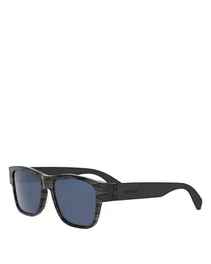 BVLGARI Aluminium Geometric Sunglasses 56mm - Grey Horn/solid Blue
