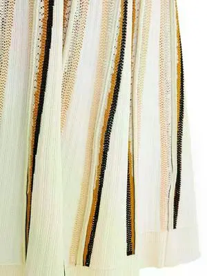 FORTE_FORTE Pleated Striped Midi Skirt