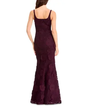 Dress The Population Lorena Applique Gown - Dark Cherry
