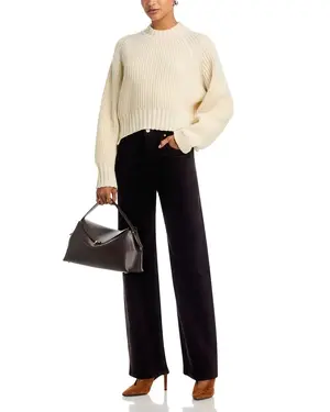 Co Wool-blend Crewneck Cropped Sweater