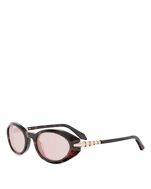 BVLGARI Serpenti Viper Oval Sunglasses, 51mm - Red Havana/solid Pink