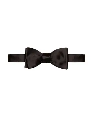 Eton Ready Tied Slim Satin Silk Bow Tie - Black