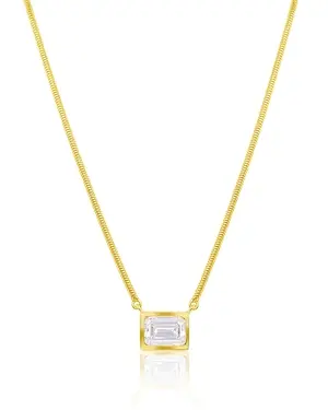 Meira T 14k Yellow Lab Grown Diamond Emerald Cut Pendant Necklace - Gold