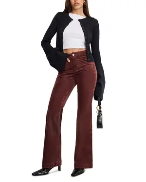 Good American Good Legs Flare Corduroy Jeans - Walnut
