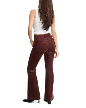 Good American Good Legs Flare Corduroy Jeans - Walnut