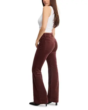 Good American Good Legs Flare Corduroy Jeans - Walnut