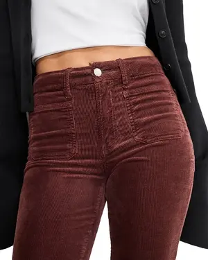 Good American Good Legs Flare Corduroy Jeans - Walnut
