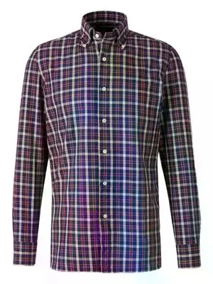 LUIGI BORRELLI Checked Button-down Shirt - Blue