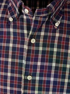LUIGI BORRELLI Checked Button-down Shirt - Blue