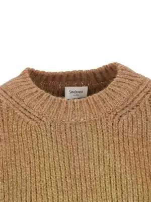 Saint Laurent Ribbed Crew-neck Sweater - Brown