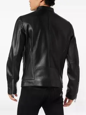 Philipp Plein Zip-fastening Leather Jacket - Black