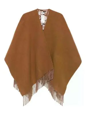 Fendi Fringe Detail Cape - Brown