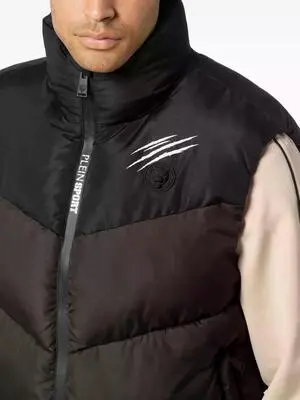 PLEIN SPORT Claw-print Quilted Gilet - Brown