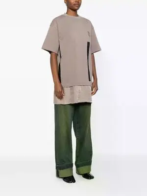 FEDERICO CINA Panelled Crew-neck T-shirt - Brown
