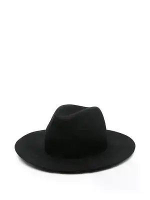 FORTE_FORTE Pearl-embellished Wide Brim Hat - Black
