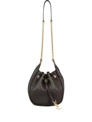 Saint Laurent Paris Drawstring Chain Bucket Bag - Brown