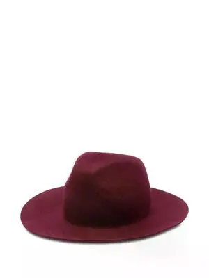 FORTE_FORTE Pearl-embellished Wide Brim Hat - Red