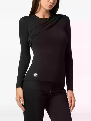 Philipp Plein Draped Long Sleeve Top