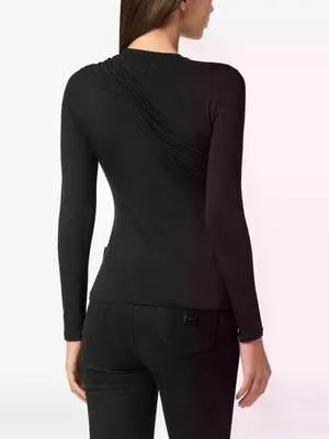 Philipp Plein Draped Long Sleeve Top