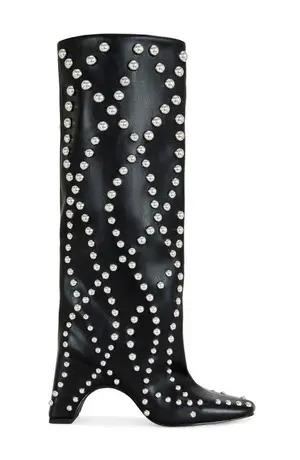 AZALEA WANG Virgile Studded Knee High Boots