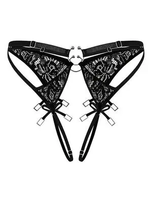 ZHILYOVA Aurora Lace Ring Briefs - Black