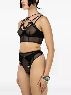 ZHILYOVA Aurora Lace Ring Briefs - Black