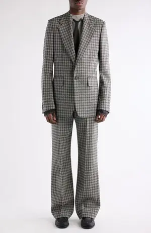 Acne Studios Palvin Check Wool Mouline Trousers - Black/white