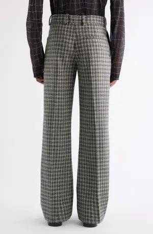 Acne Studios Palvin Check Wool Mouline Trousers - Black/white