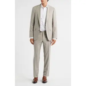 Canali Capri Trim Fit Tan Mélange Super 150s Wool Suit - Beige