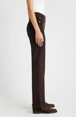 Rag & Bone Harlow Corduroy Straight-leg Pants - Dbrwn