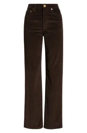 Rag & Bone Harlow Corduroy Straight-leg Pants - Dbrwn