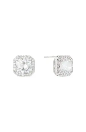 UNTAMED PETALS Adriana Crystal Stud Earrings - Silver