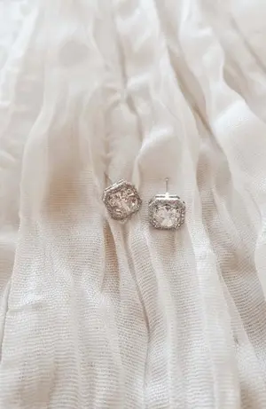 UNTAMED PETALS Adriana Crystal Stud Earrings - Silver