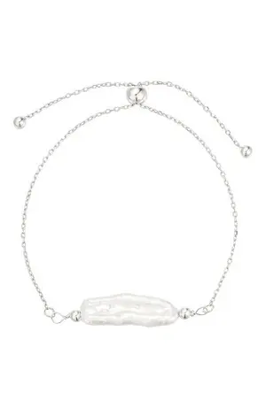 UNTAMED PETALS Bree Baroque Pearl Bracelet - Silver