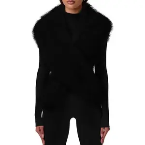 Naked Wardrobe Faux Fur Scarf - Black