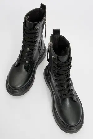 FOREVER & ALWAYS SHOES Nicolas Leather Combat Boot