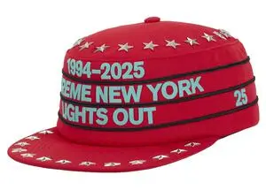 Supreme Stars Studded Pillbox Hat - Red