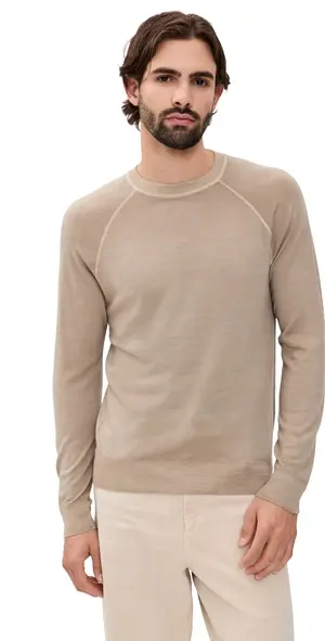 Fedeli Raglan Sleeve Crew Neck Sweater