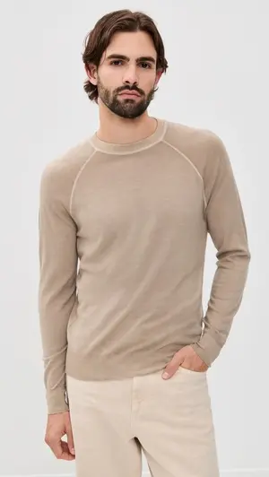 Fedeli Raglan Sleeve Crew Neck Sweater