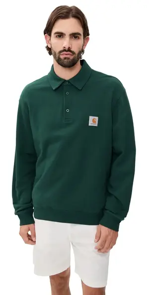 Carhartt Work In Progress Polo Sweatshirt - Dark Fir